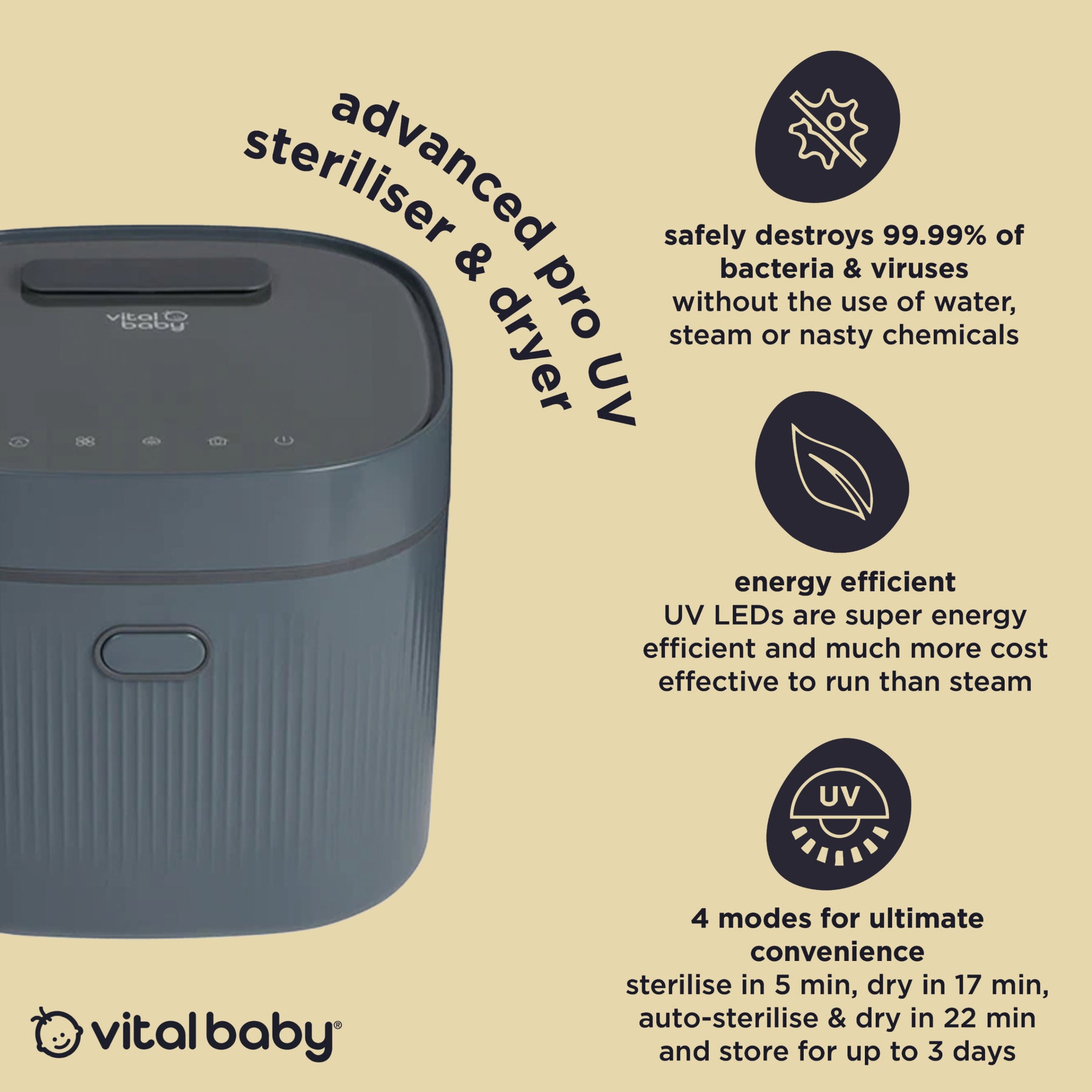 advanced pro UV steriliser & dryer, 3rd gen – Vital Baby